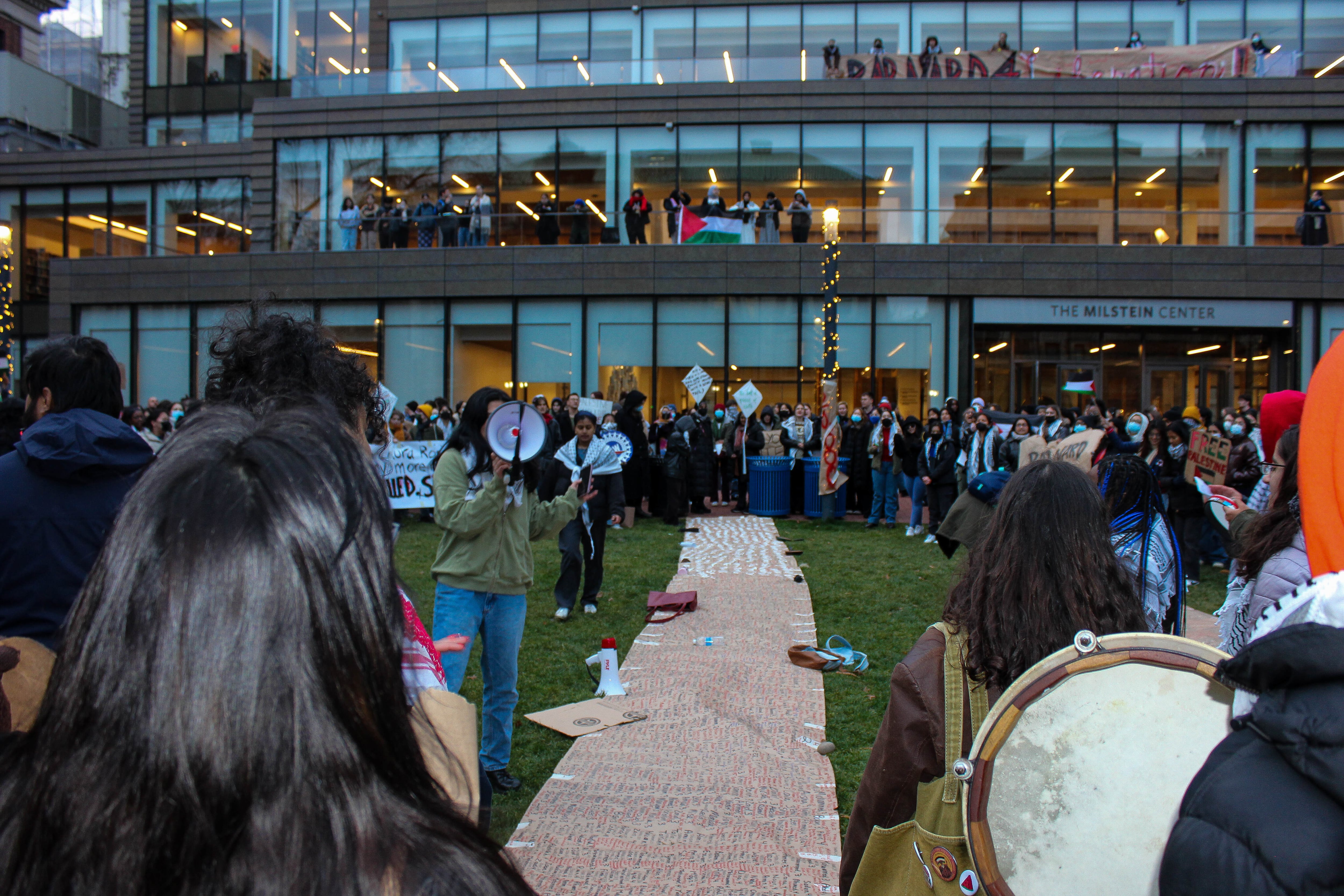 SJP and JVP protest on Barnard’s campus to demand permanent ceasefire