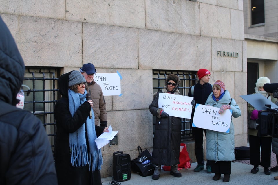 Community members protest ongoing campus gate closures at first day of ...