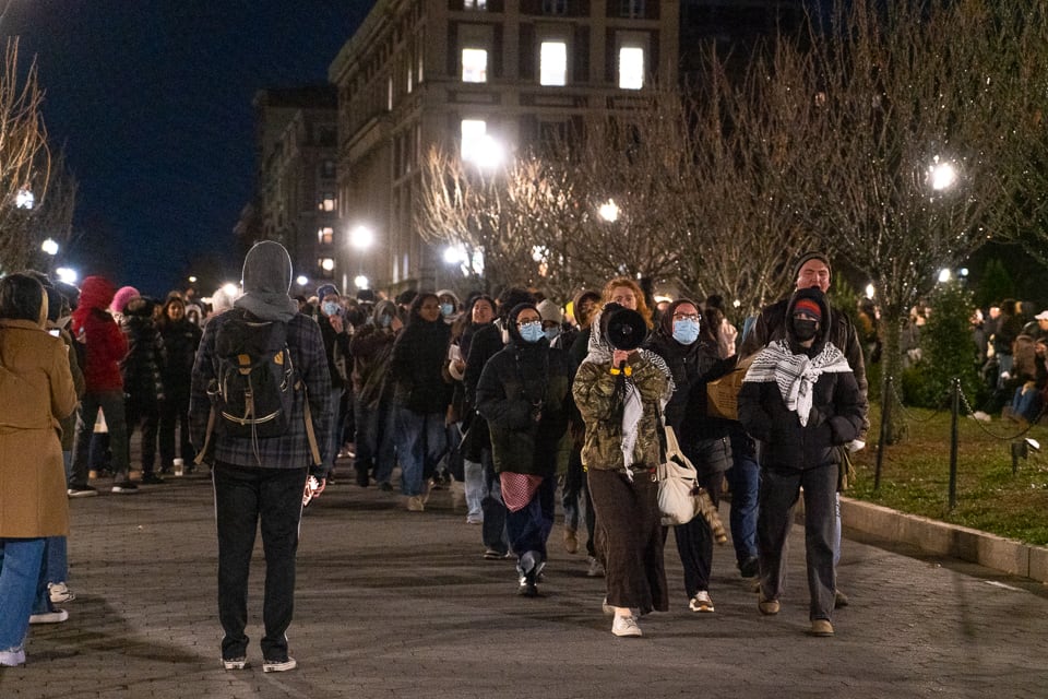Student groups host rally outside Columbia gates during annual Tree ...